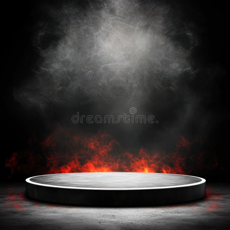 Smoke and Fire Stage Podium Stock Illustration - Illustration of podium ...