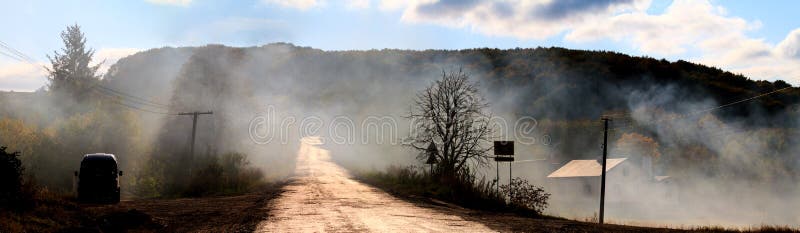 Smoke from the Fires Covered a Small Town Stock Image - Image of ...