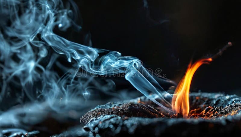 Smoke and Flame in Dramatic Macro View Stock Image - Image of macro ...