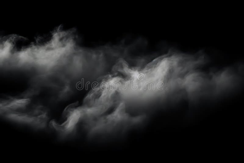 Smoke or Fog Clouds on Black Background Stock Illustration ...