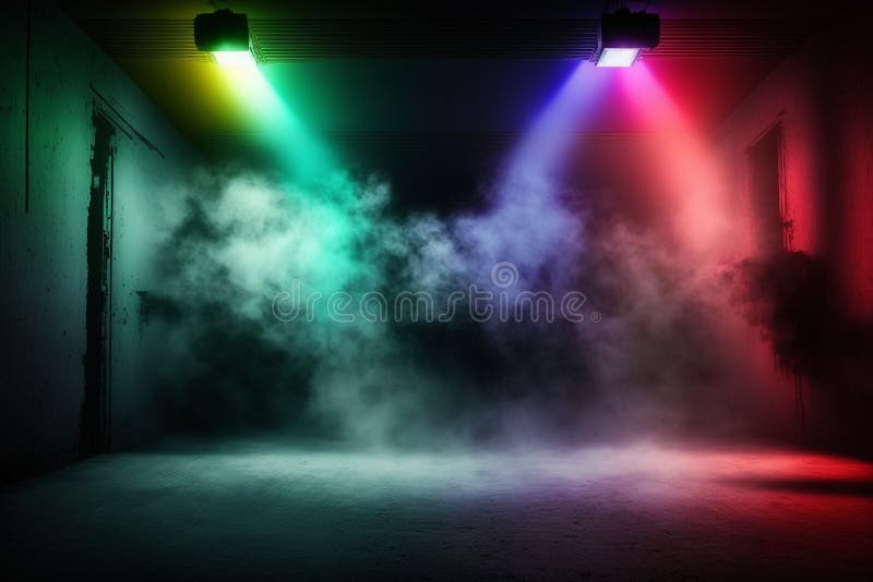 Smoke Fog Mist Laser Show Club Dark Neon Sci Fi Futuristic Retro Rgb