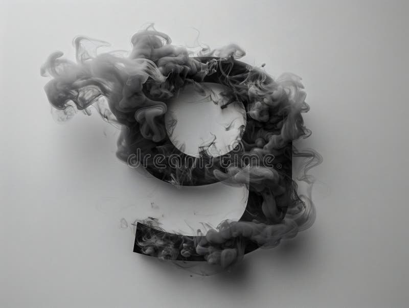 Smoke font. Letter 9 stock illustration. Illustration of alphabet ...