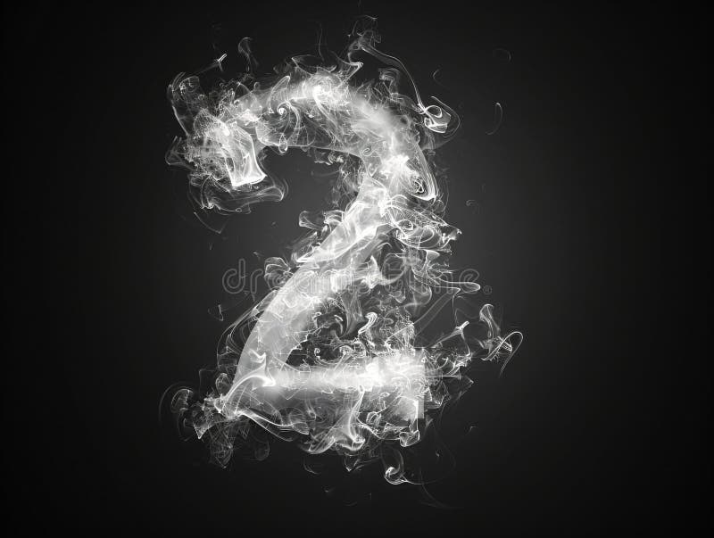 Smoke font. Letter 2 stock illustration. Illustration of isolated ...