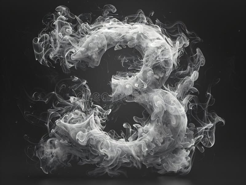 Smoke font. Letter 3 stock illustration. Illustration of smoke - 370738293