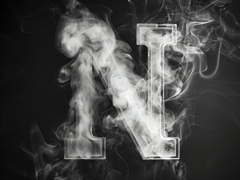 Smoke font. Letter N stock illustration. Illustration of cape - 329460557