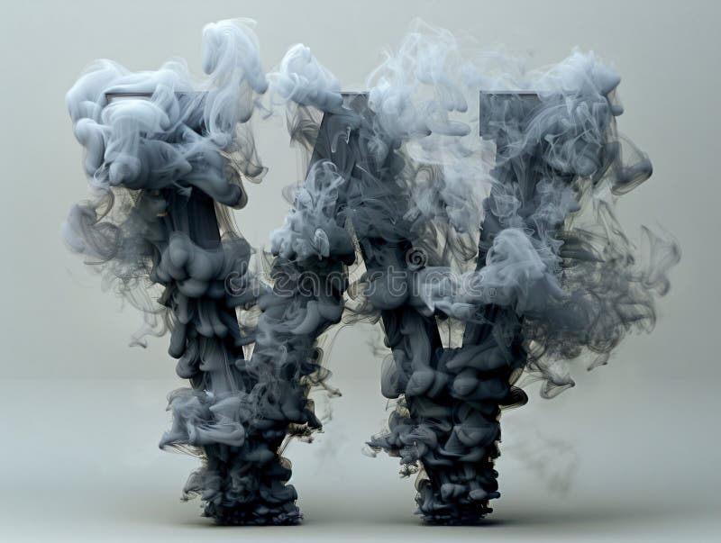 Smoke font. Letter W stock illustration. Illustration of smoke - 339502805