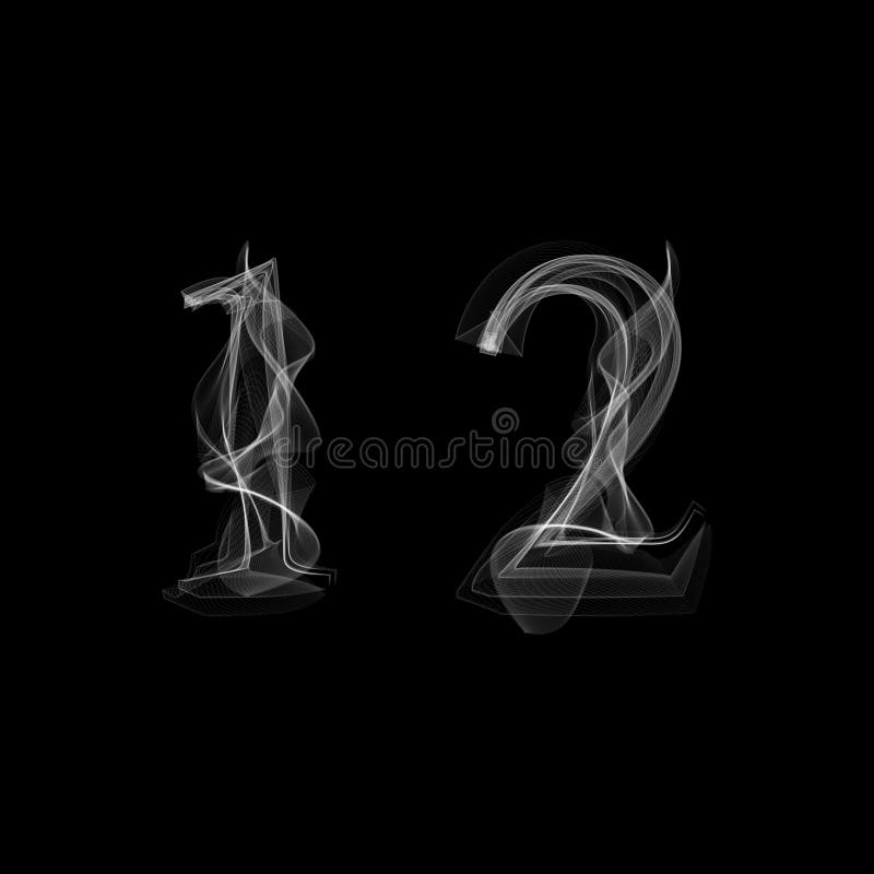 Smoke font. Numbers 1 2 stock vector. Illustration of haze - 47785024