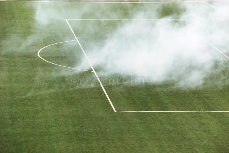 Smoke on the Football Field Stock Photo - Image of game, smoke: 24804370