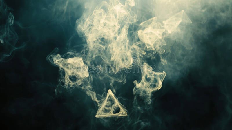 Smoke Forming a Triangle Shape Against a Dark Background Stock ...