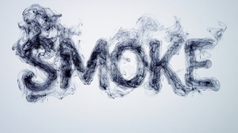 Smoke Forms the Word Smoke Against a White Background in a Visually ...