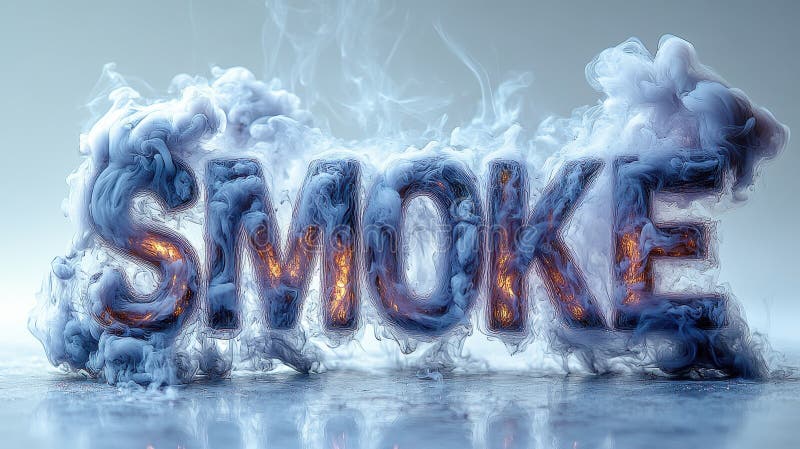 Smoke Forms the Word SMOKE in a Creative and Artistic Display on a ...