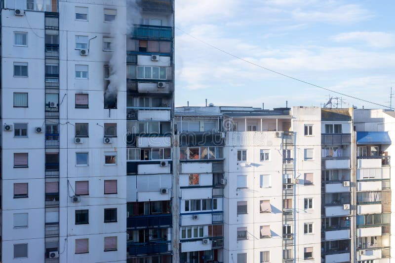Smoke Going Out from an Apartment Stock Image - Image of safety ...