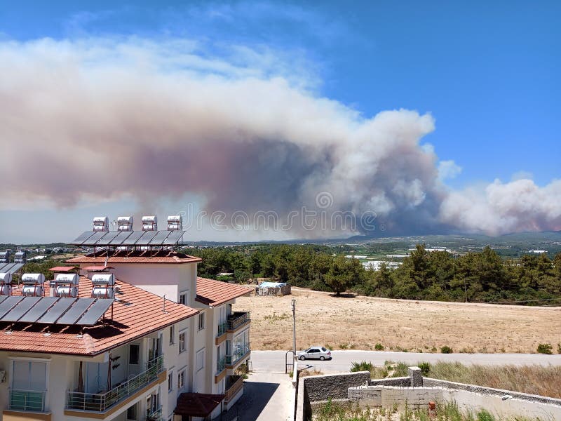 Smoke from the Great Forest Fire in Manavgat, Antalya, Turkey Editorial ...