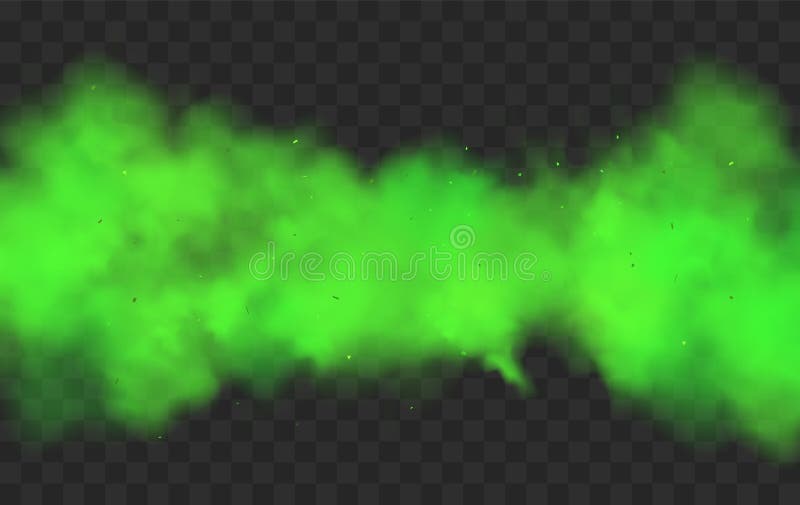 Smoke Green Fog Background Effect. Vector Green Steam Cloud Mist Smoke ...