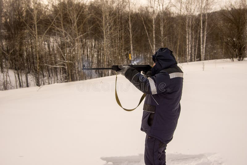 Smoke from the Gun after the Shot Stock Photo - Image of pursuit ...