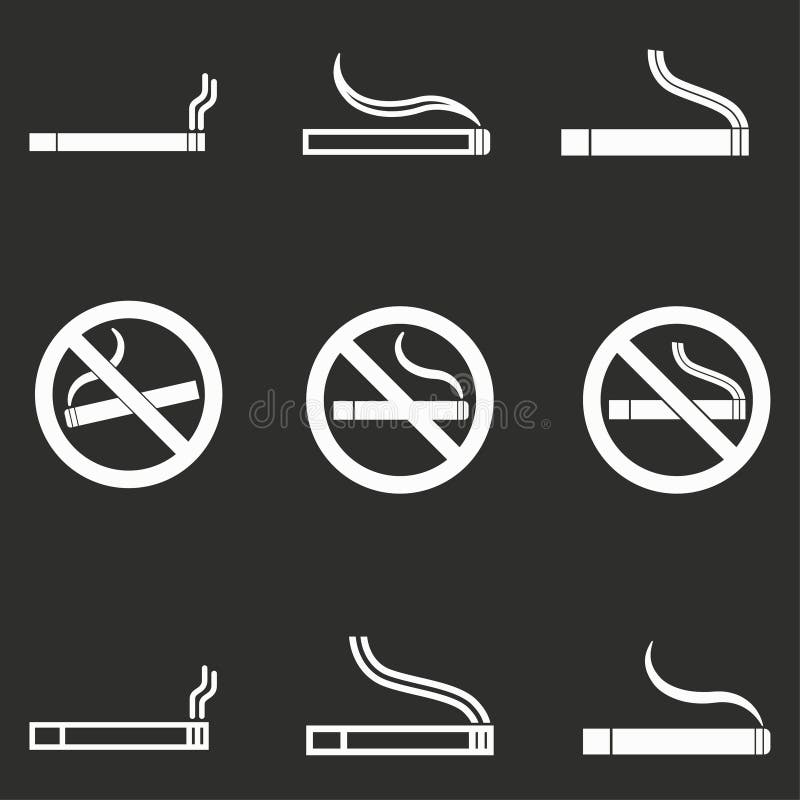 Smoke icon set. stock vector. Illustration of smokers - 83640248