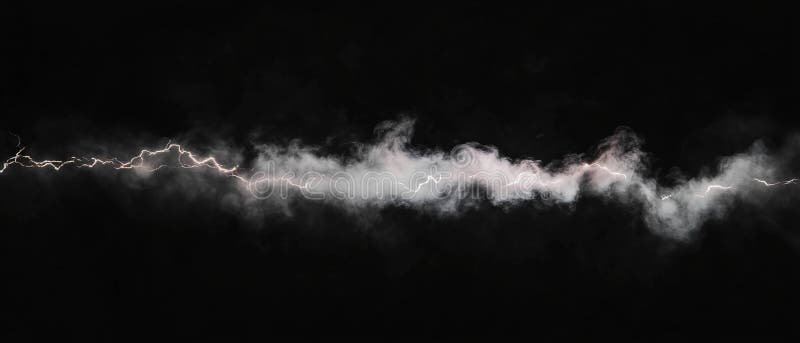 Dynamic Smoke Overlay with Lightning Creating a Striking Light Trail ...