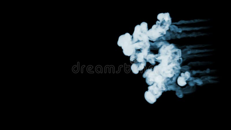 3d Render of Simulation of Smoke on Black Background. Isolated on Black ...