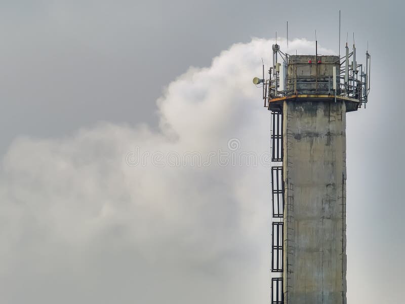 Smoke from a Large Boiler Room Pipe Stock Image - Image of object ...