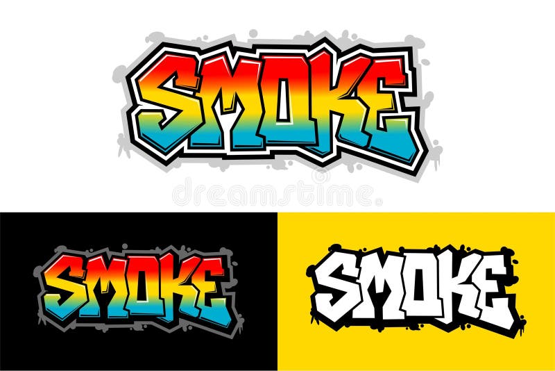 Smoke Lettering Word Graffiti Style Vector Design Stock Vector ...