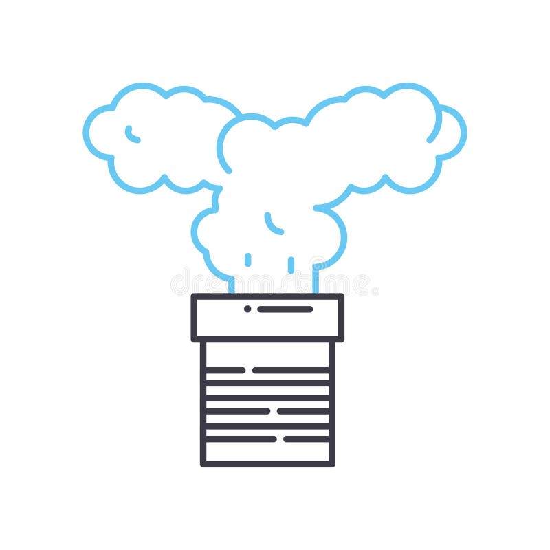 Smoke Line Icon, Outline Symbol, Vector Illustration, Concept Sign ...