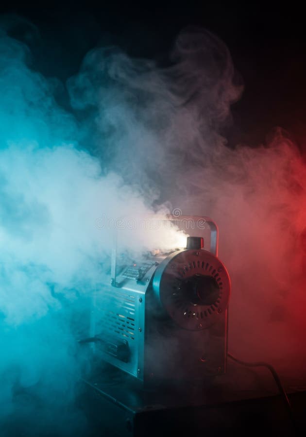Smoke Machine in Blue and Red Light Stock Illustration - Illustration ...