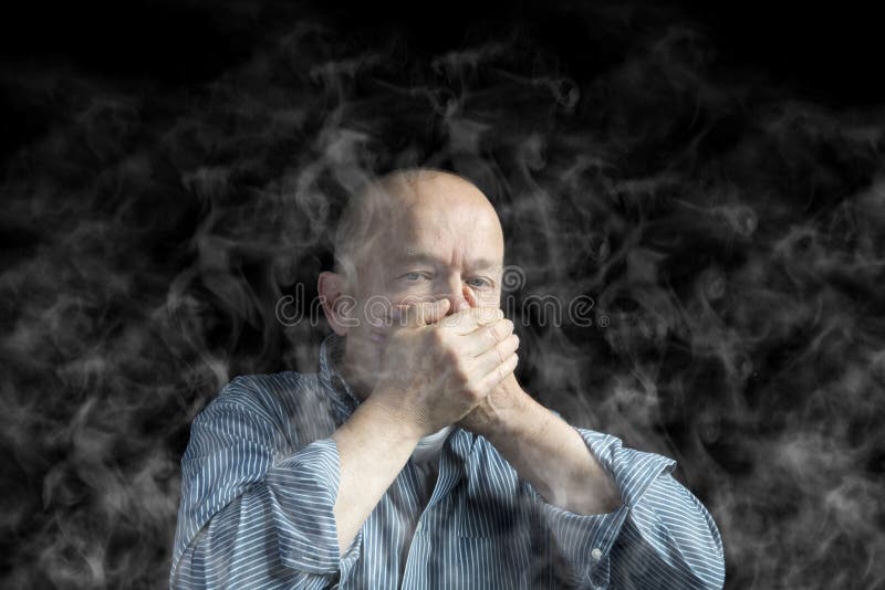 Smoke stock photo. Image of toxic, mouth, person, portrait - 57086052