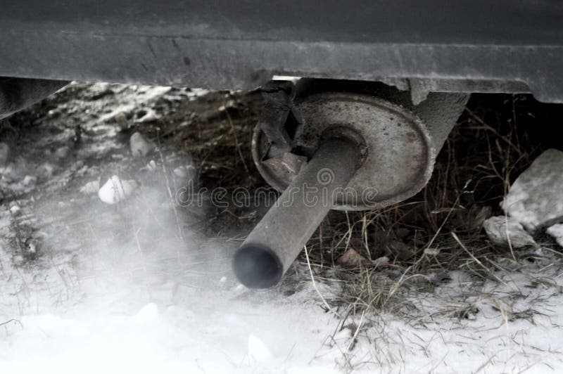 The Smoke from the Muffler. Stock Photo - Image of muffler, smoke ...
