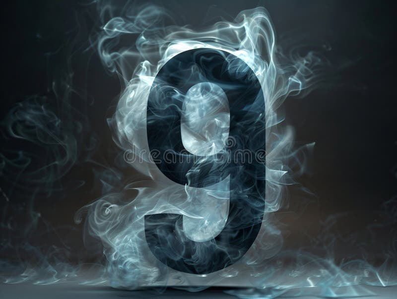 Smoke number 9. stock illustration. Illustration of symbol - 352415141