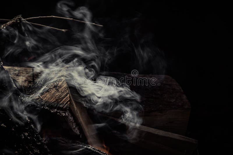 Smoke over burning wood stock image. Image of organ - 217718623