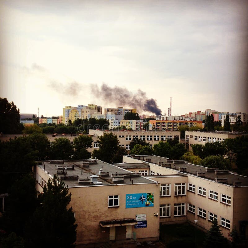 Smoke Over Downtown after a Russian Missile Attack. Kyiv, Ukraine ...
