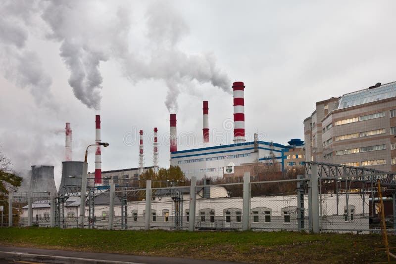 Smoke Over Power Energy Station Stock Image - Image of factory, ecology ...