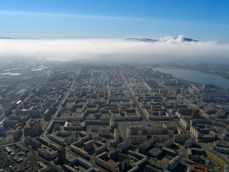 Smoke over town stock photo. Image of architecture, federation - 298760