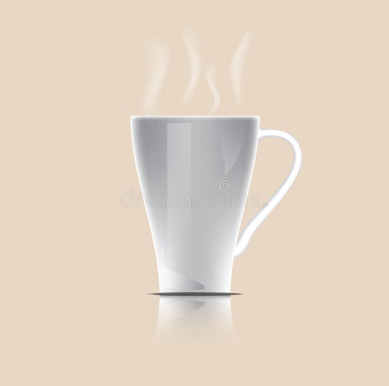 Smoke Over Warm Cup of Coffee. Hot Design Stock Vector - Illustration ...