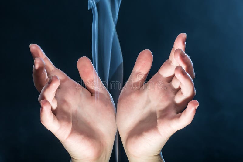 Smoke in hands stock image. Image of people, addict, hand - 29700769