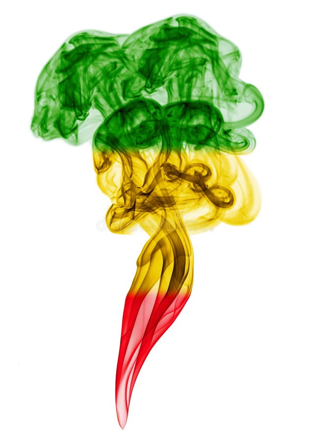 Smoke Pillar Colored in Flag of Reggae Stock Photo - Image of isolated ...