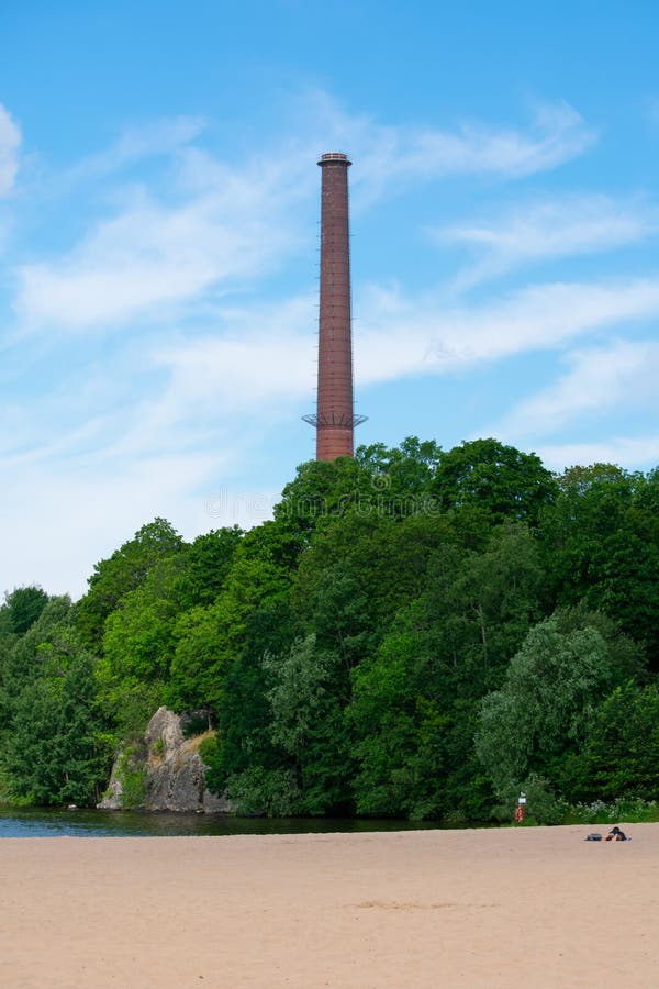 Smoke Pipe in the Forest Near the Beach Stock Photo - Image of lake ...