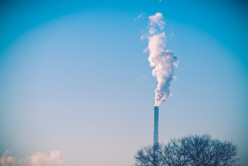 Smoke of Pipe in Winter Sky Stock Image - Image of freeze, smoke: 78452571