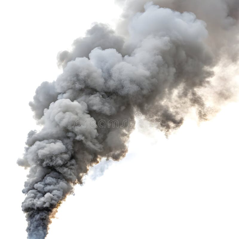 Smoke Plumes Isolated on White Background Stock Illustration ...