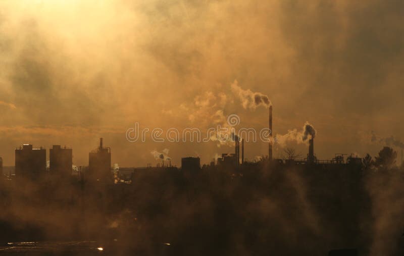 Smoke polluting atmosphere stock image. Image of industrial - 4580459