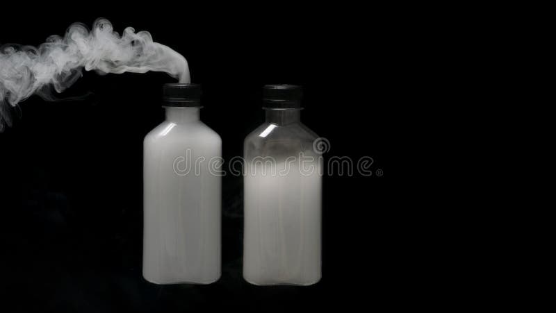 Plastic Bottle with Fog Spraying from Top Creating Strange Effects ...