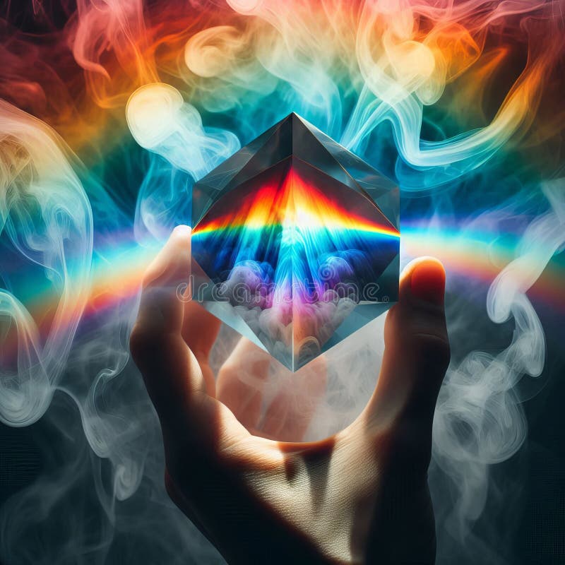 Smoke Prism Projecting a Rainbow through Dense Smoke Capturing T Stock ...