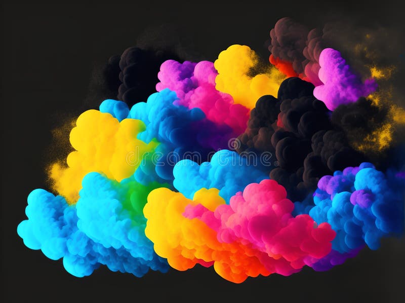 Smoke Puff Cloud, Generative AI Illustration Stock Illustration ...