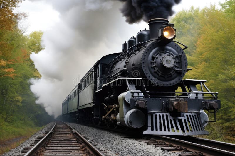 Smoke Puffing Out of the Train Locomotive Stock Illustration ...