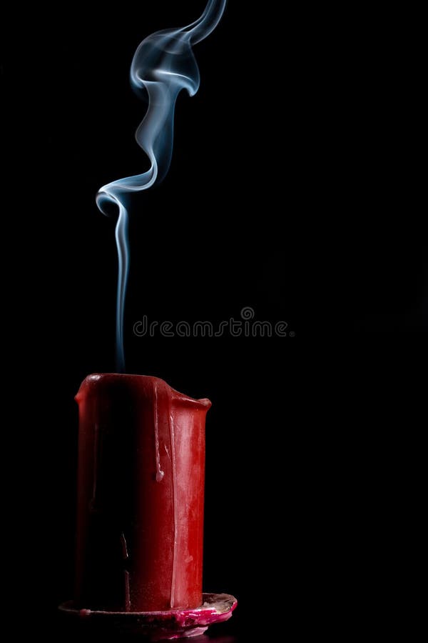 Gray Smoke from the Red Candle that Went Out Stock Image - Image of ...