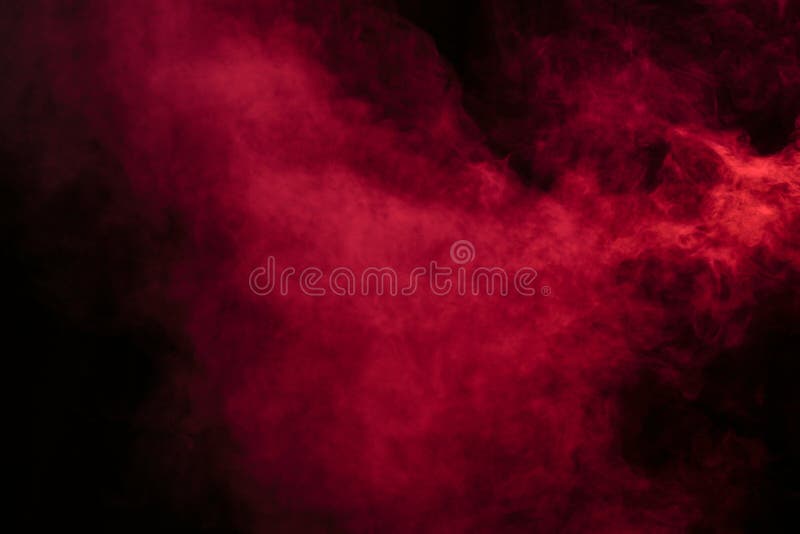 Smoke in Red Light on Black Background Stock Image - Image of black ...