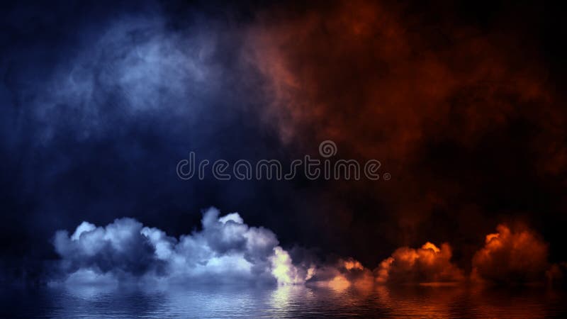 Smoke with Reflection in Water. Texture Overlays. Design Element Stock ...
