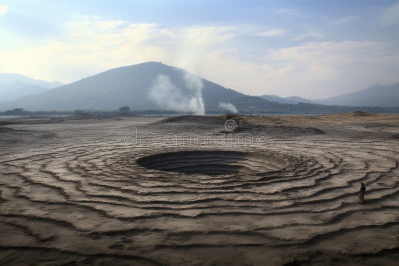 Smoke Rings Casting Shadows on Volcanic Ash-covered Ground Stock ...