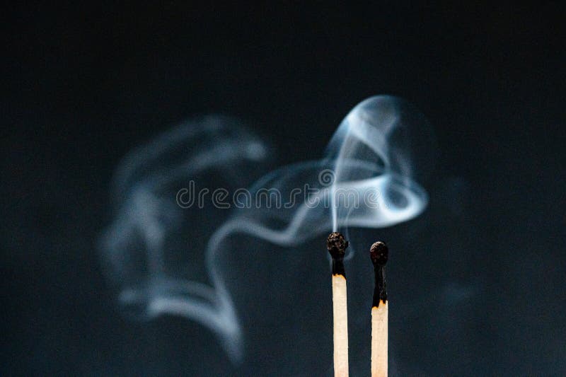 Smoke Rising from Extinguished Matchsticks Stock Photo - Image of ...