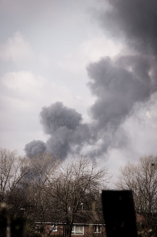 Smoke Rising into the Sky, Manchester England Stock Photo - Image of ...